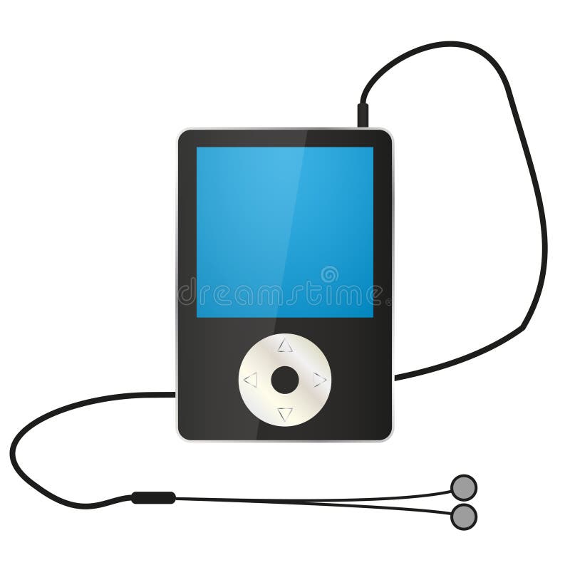 Black MP4 Player with Headphones. Vector Illustration Stock Vector ...