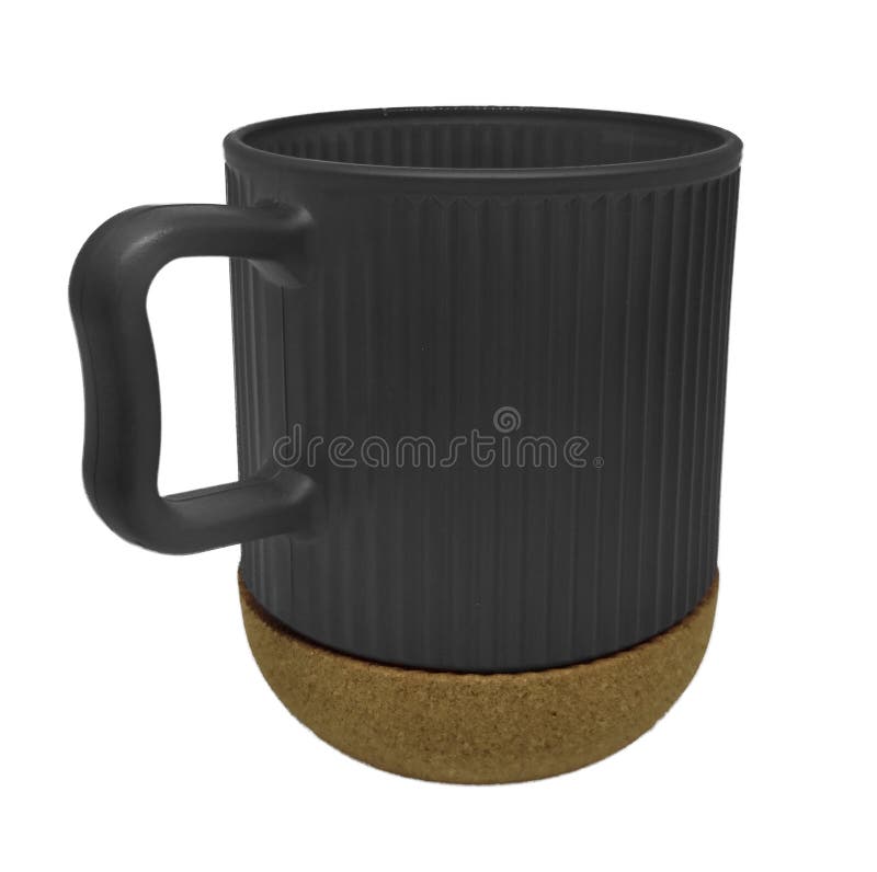 Black Mug with Cork on White Background - No Shadows and Easy To Crop ...