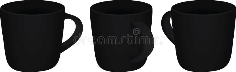 Black mug template stock vector. Illustration of china - 106567678