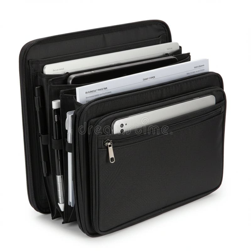 Black Multi-compartment Laptop Bag Features Multiple Zippered Sections ...