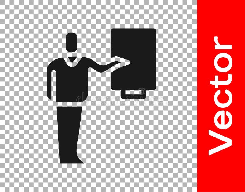 Black Museum Guide Icon Isolated on Transparent Background. Vector ...