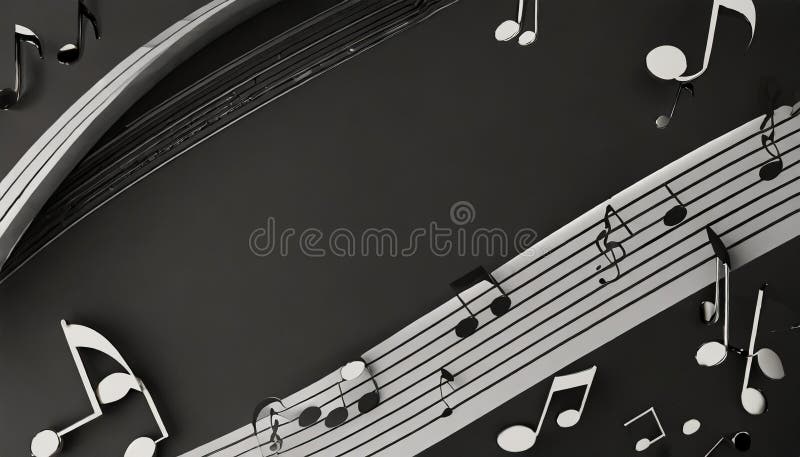 Black Music Background with Notes Stock Illustration - Illustration of ...