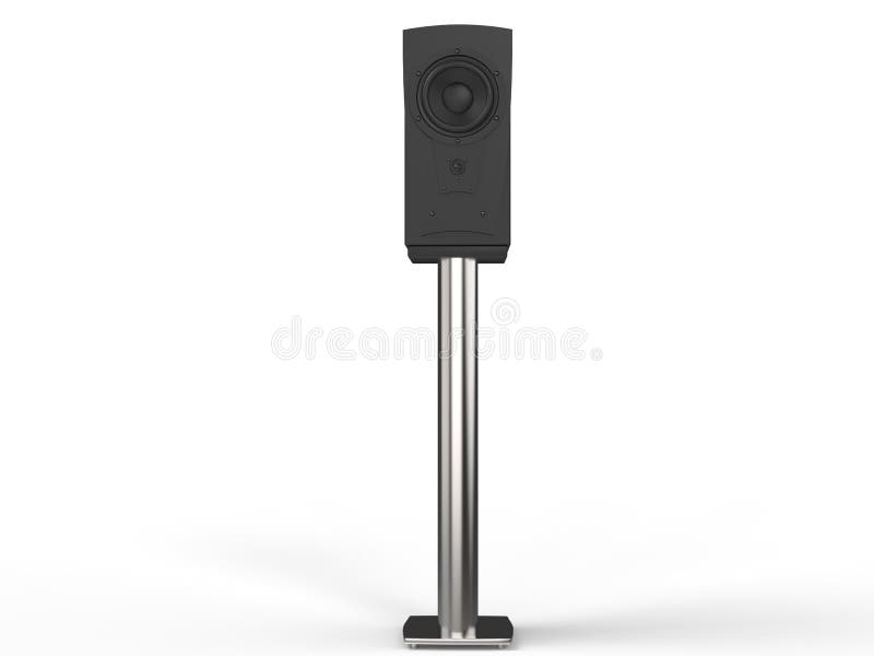 Black Music Loudspeaker on Chrome Stand - Front View Stock Illustration ...