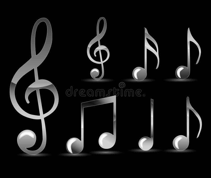 Black music note stock vector. Illustration of concert - 20229866