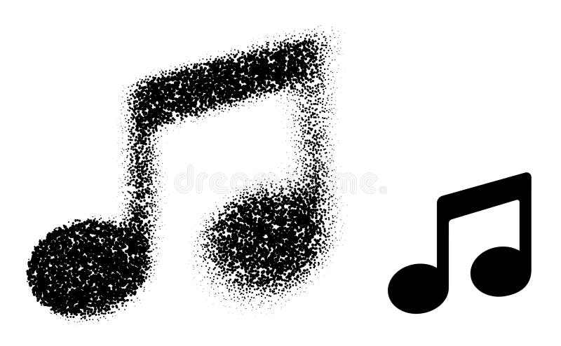 Textured Black Music Note Icon Design Stock Illustration - Illustration ...