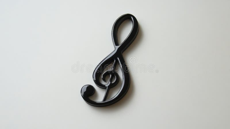 Black Music Note on White Background Stock Photo - Image of harmony ...