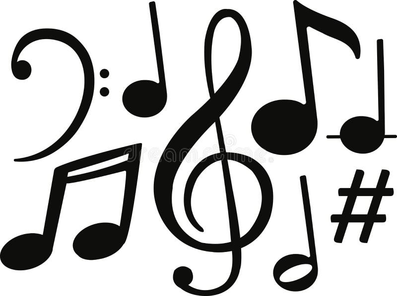 Black Music Notes Symbols Vector Stock Vector - Illustration of ...