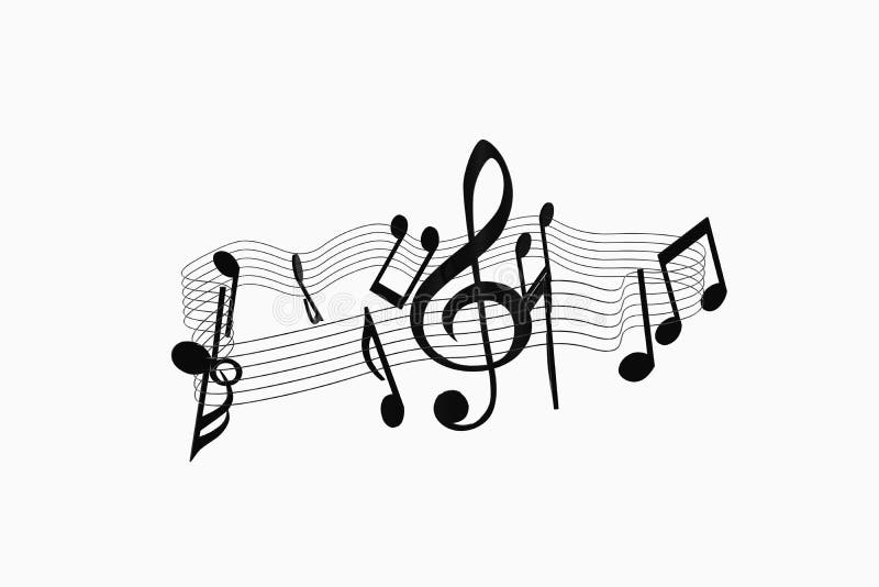Black Music Notes with White Background, 3d Rendering Stock ...