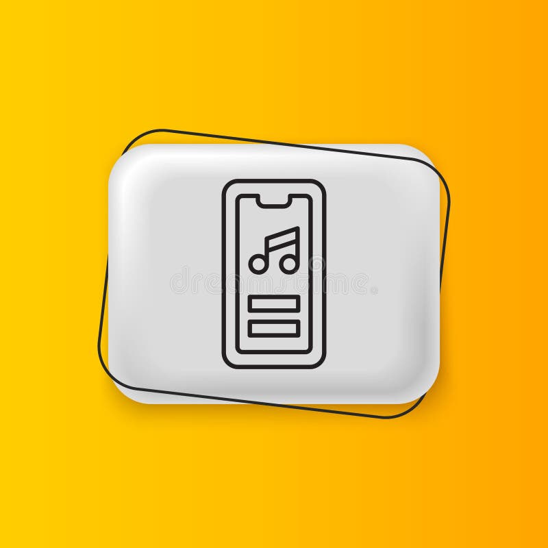 Black Music Player Icon Isolated on Yellow Background. Portable Music ...