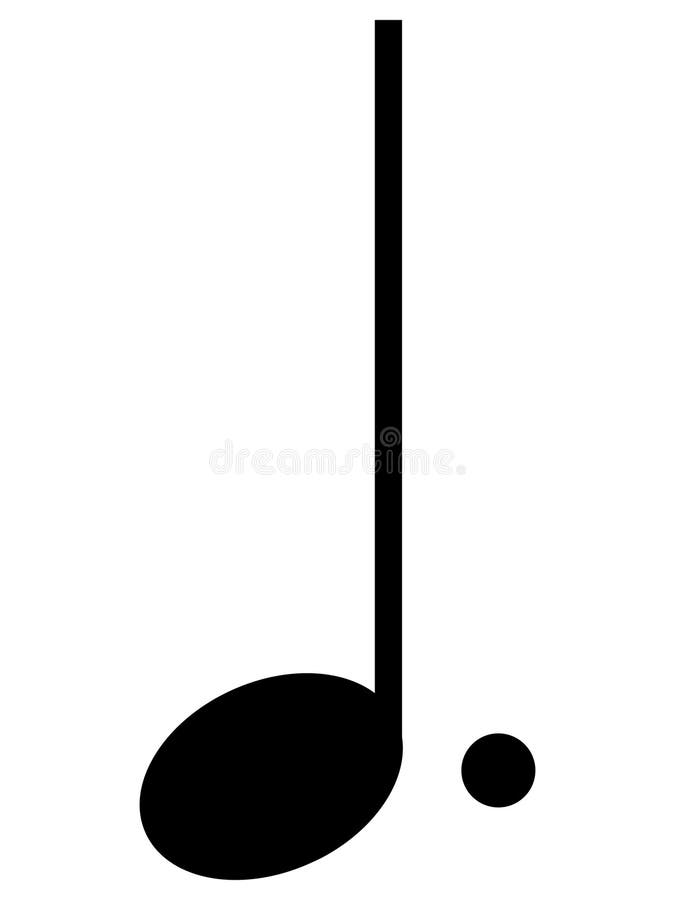 Black Music Symbol of Dotted Note Stock Vector - Illustration of ...