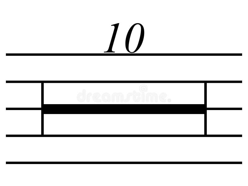 Black Music Symbol of Multi Measure Rest on Staff Lines Stock Vector ...