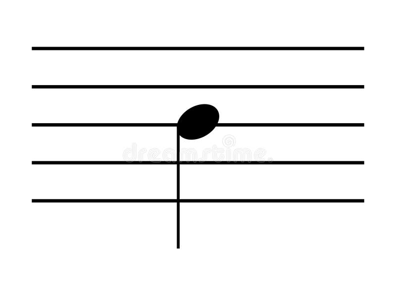 Black Music Symbol Note B or SI on Staff Lines Stock Vector ...