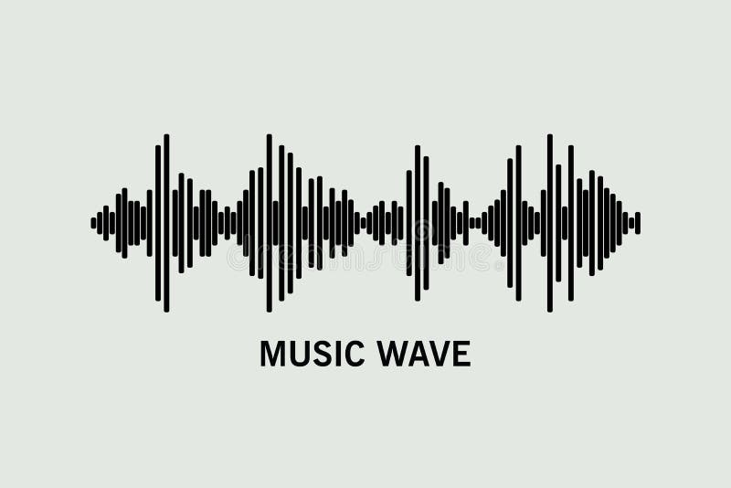 Black Music Wave Symbol. Pulse Music Player Logo. Vector Equalizer ...