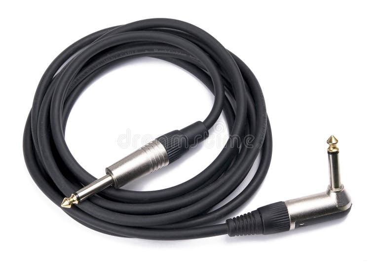 Black Musical Cable with Two Jacks Stock Image - Image of wire, black ...