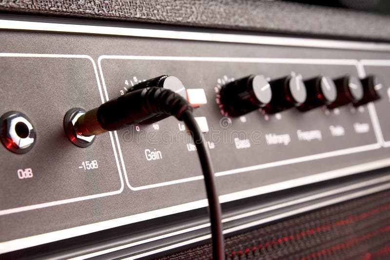 Black Musical Guitar Amplifier Panel with Jack Stock Photo - Image of ...