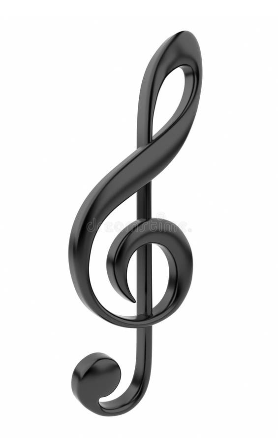 Metallic Music Note 3D. Icon Isolated on White Stock Illustration ...