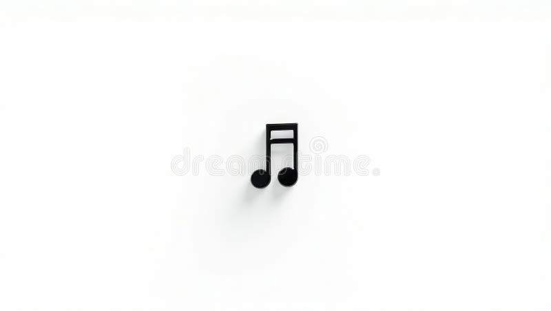 Black Musical Note Icon on White Background Isolated for Creative ...