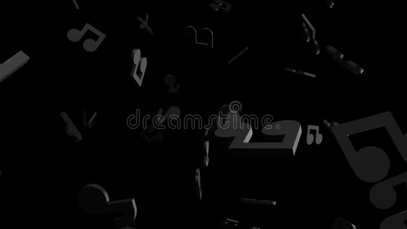 Black Musical Notes Falling Down. Stock Video - Video of cartoon ...
