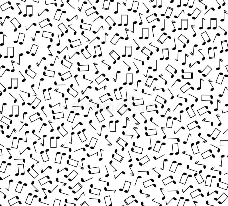 Black Musical Notes Background Texture Stock Vector - Illustration of ...