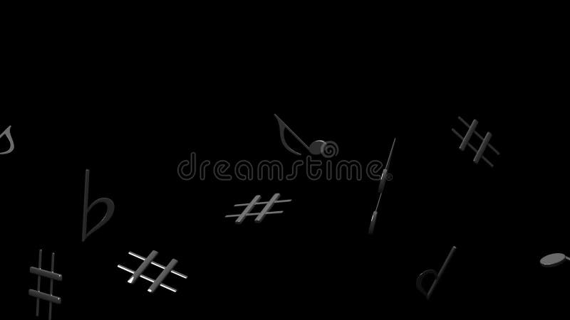 Black Musical Notes Falling Down. Stock Video - Video of cartoon ...