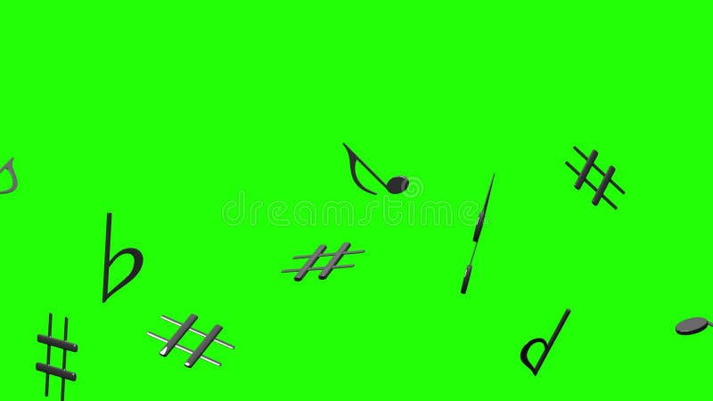 Black Musical Notes on Green Chroma Key Stock Video - Video of classic ...