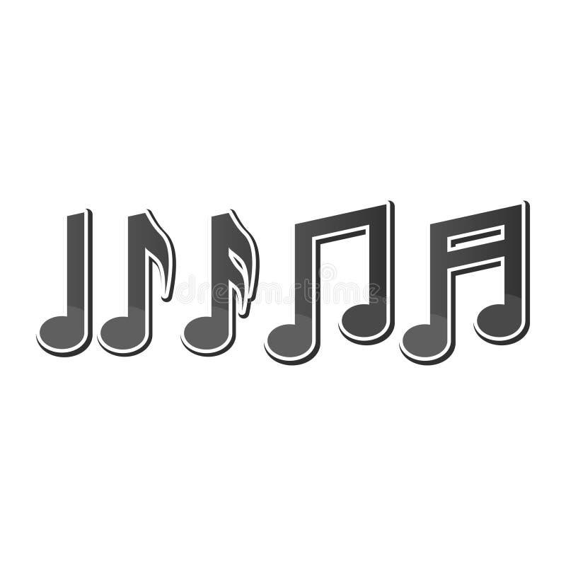 Black Musical Notes Melody Vector Stock Illustration - Illustration of ...