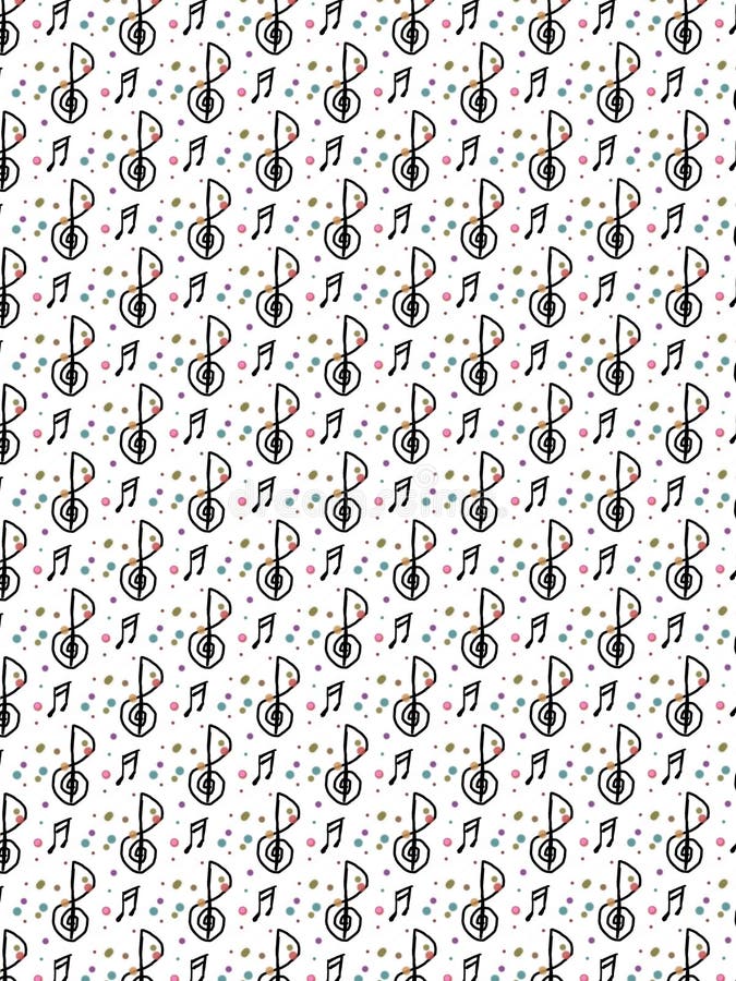 Black Musical Notes Pattern With Colorful Dots Picture. Image: 184018511