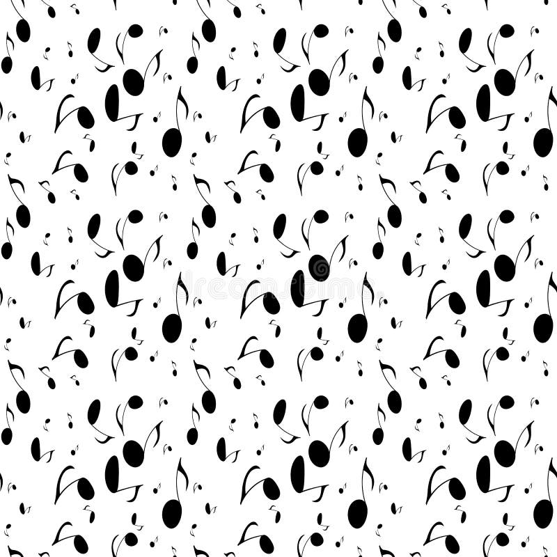 Black Musical Notes are Randomly Scattered Over a White Background ...