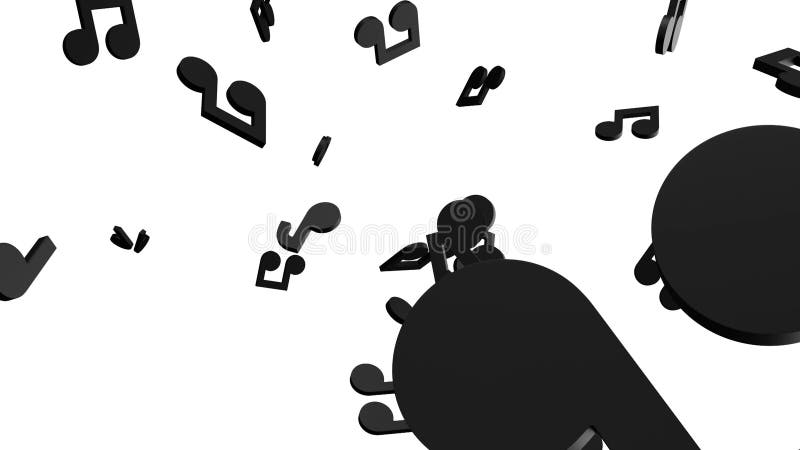 Black Musical Notes on White Background. Stock Footage - Video of song ...