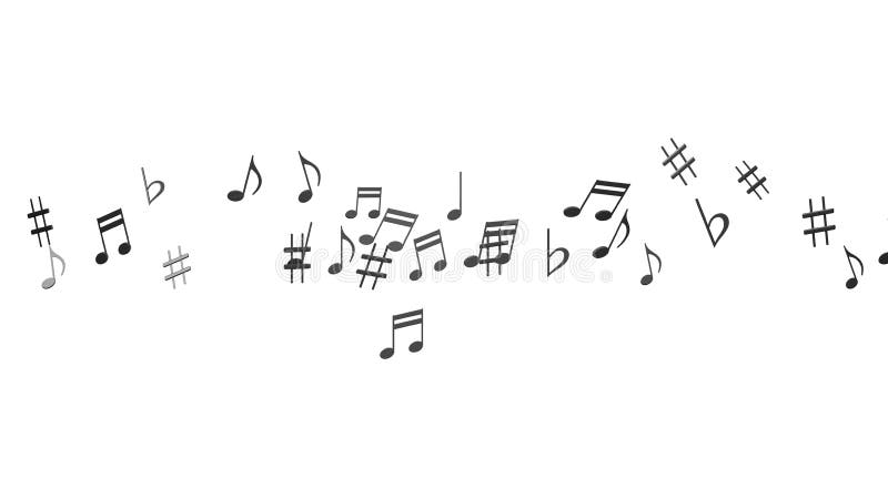 Black Musical Notes on White Background. Stock Illustration ...