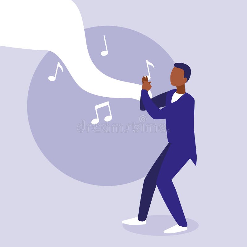 Black Musician Jazz Character Stock Vector - Illustration of black ...