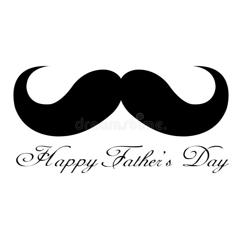 Happy Father S Day Greeting with Black Mustache Vector Illustration ...