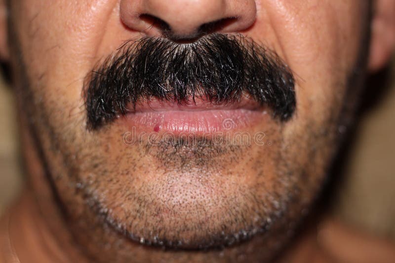 Black mustache stock photo. Image of adult, beard, dark - 76090916