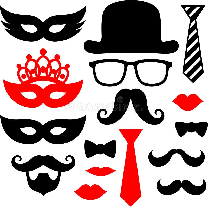 Set of ized Mustaches stock vector. Illustration of collection - 31437312