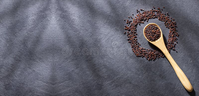 Black Mustard Grains, Small Round Seeds Stock Image - Image of mustard ...