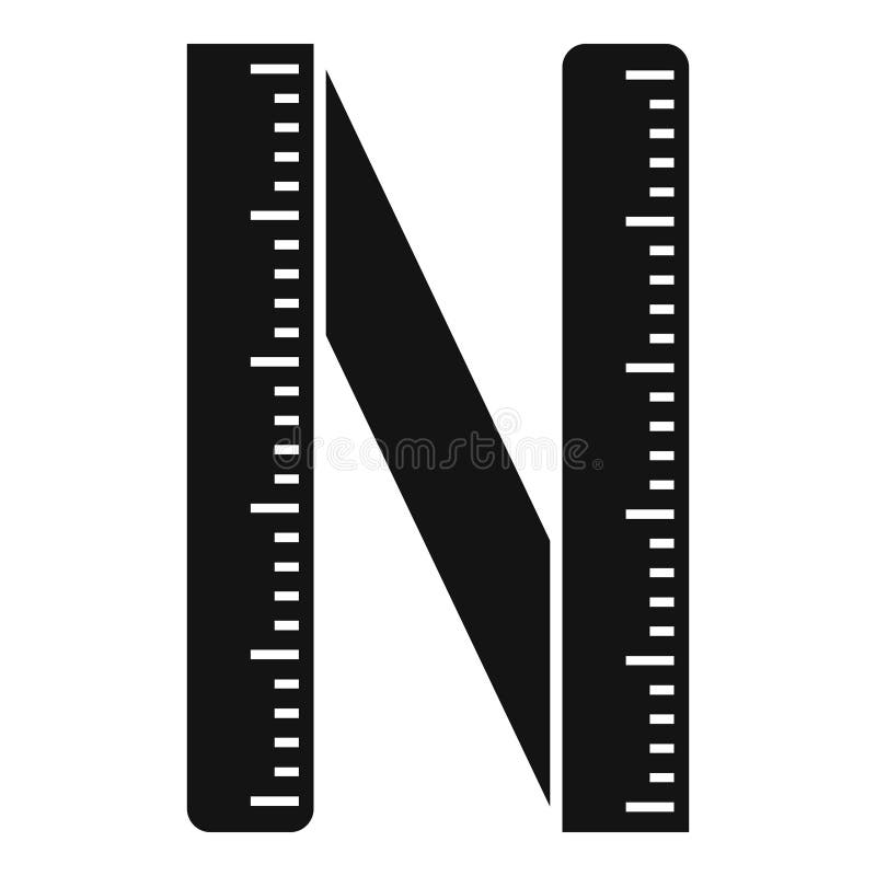 Black N with a Ruler Under it Stock Vector - Illustration of black ...