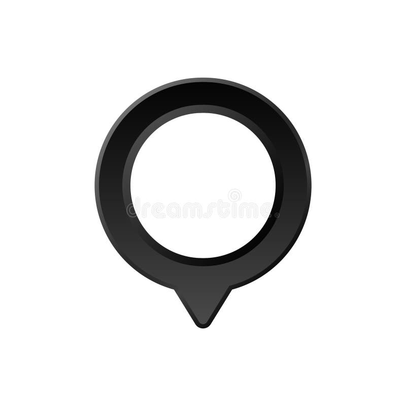Black Navigation Pin with Hollow Center for Location and Map ...