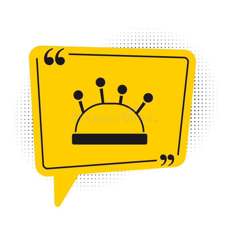 Black Needle Bed and Needles Icon Isolated on White Background ...