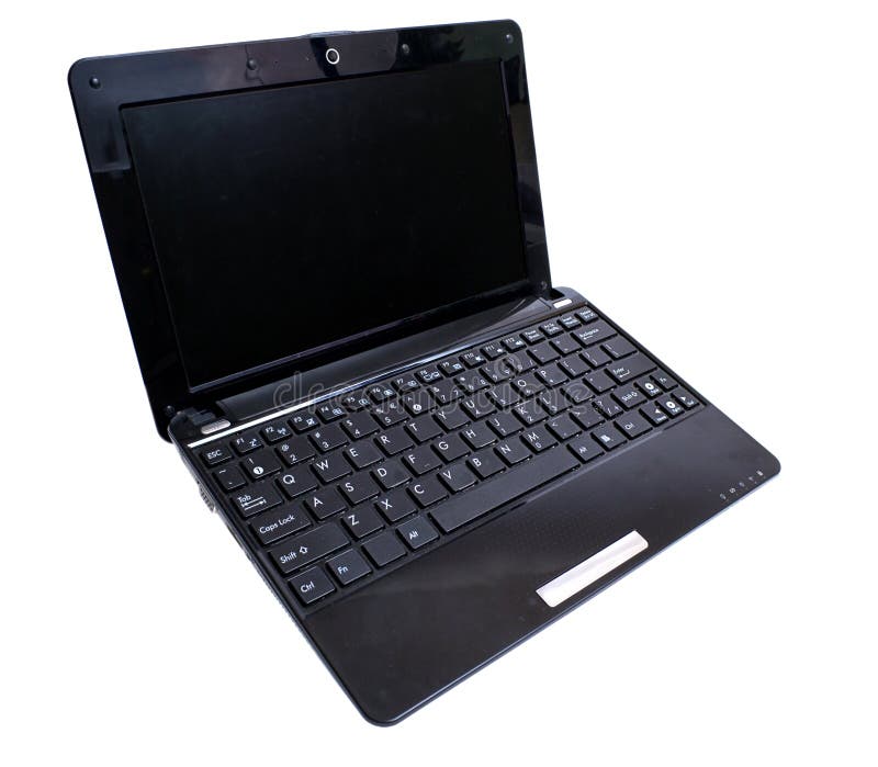 Black Netbook Isolated on White Stock Image - Image of copy, modern ...