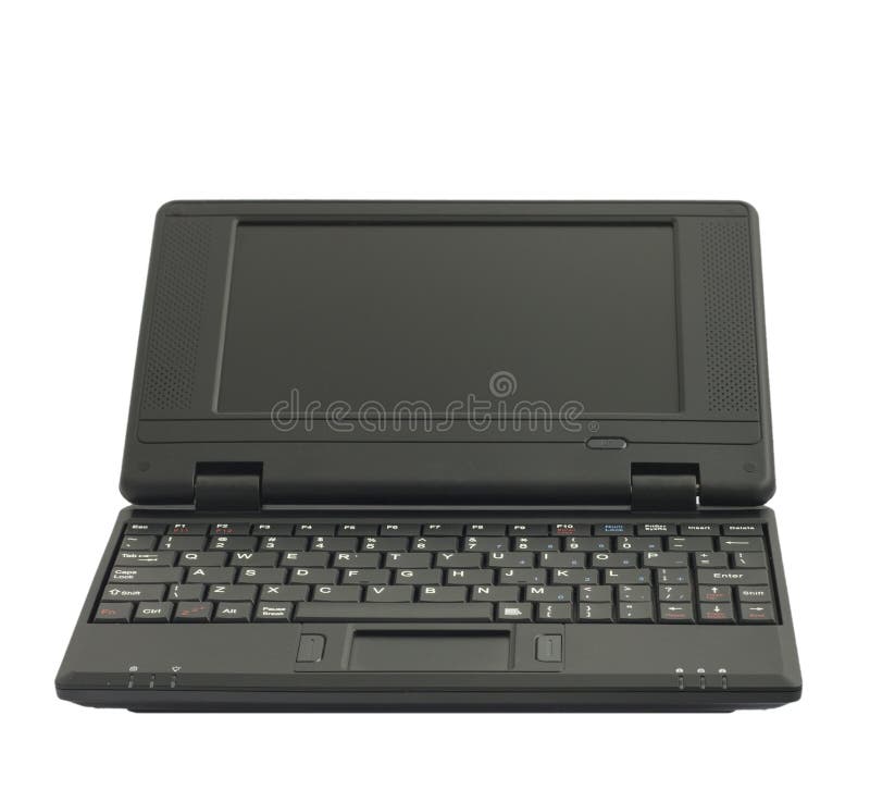 Black Netbook on White Background Stock Image - Image of black ...