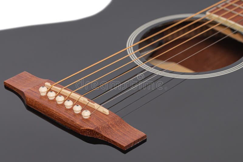 Black New Guitar Strings Closeup Stock Image - Image of musician, music ...