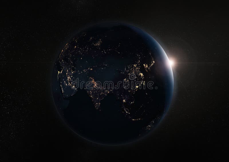 Black Night Earth and Galaxy.Elements of this Image Furnished by Stock ...