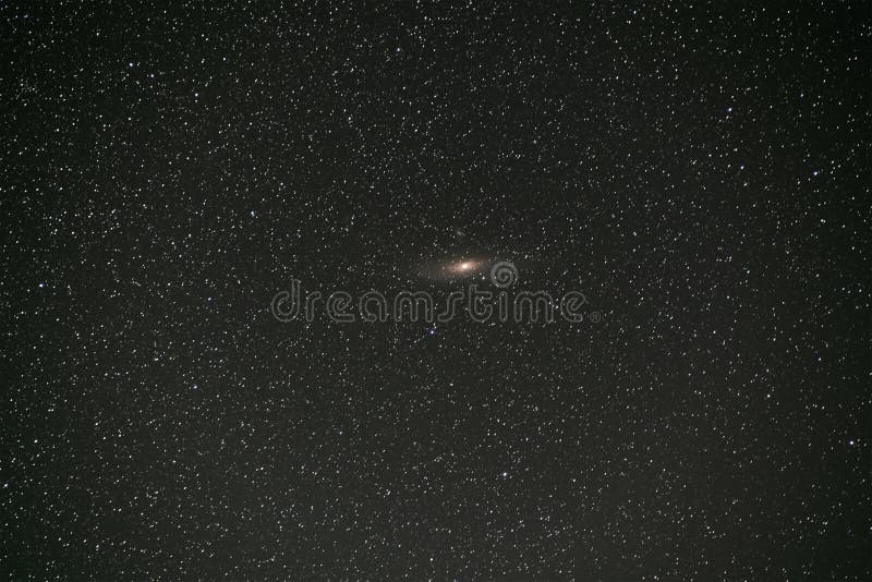 Black Night Stars Covered Sky with Bright Andromeda Galaxy in the ...