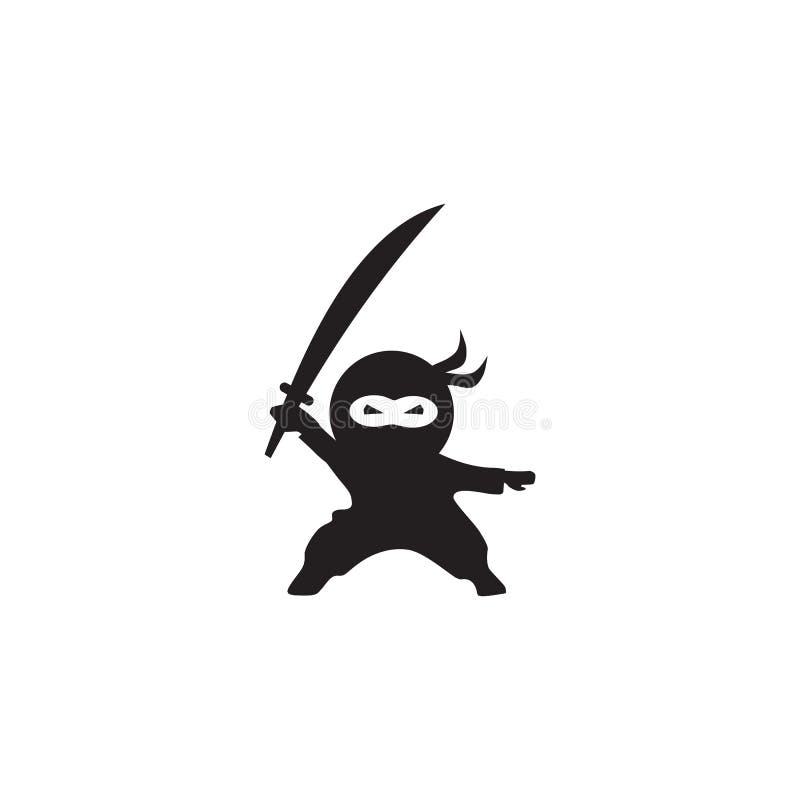 Black Ninja Icon Logo Design Template Stock Vector - Illustration of ...