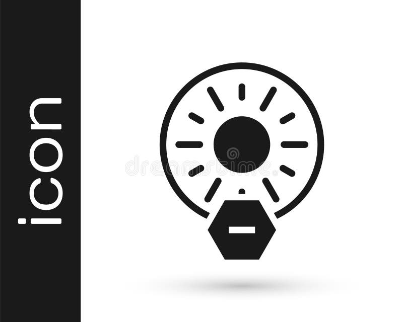 Black No Direct Sunlight Icon Isolated on Yellow Background. Vector ...