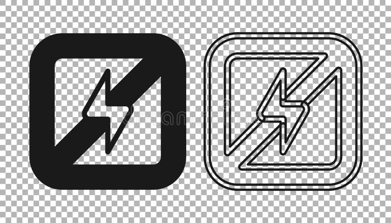 Black No Lightning Icon Isolated on Transparent Background. No ...