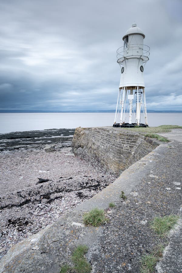 Black Nore Lighthouse, Portishead 3 Stock Image - Image of black, long ...