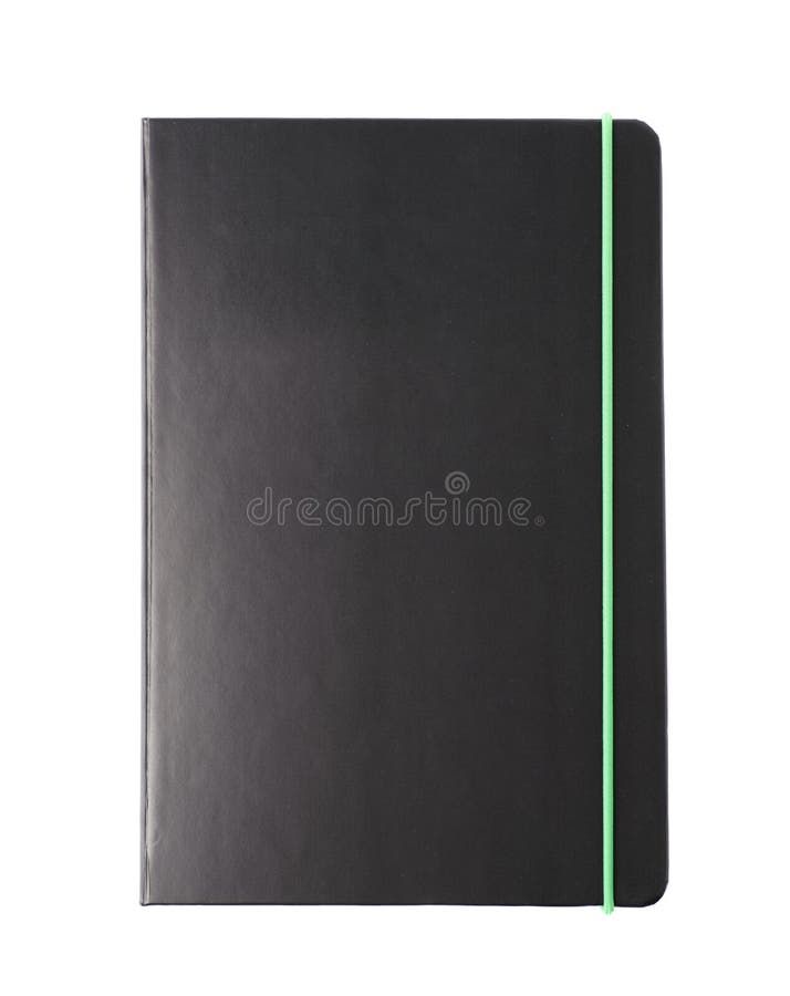 Black note book isolated stock image. Image of clean - 73597379