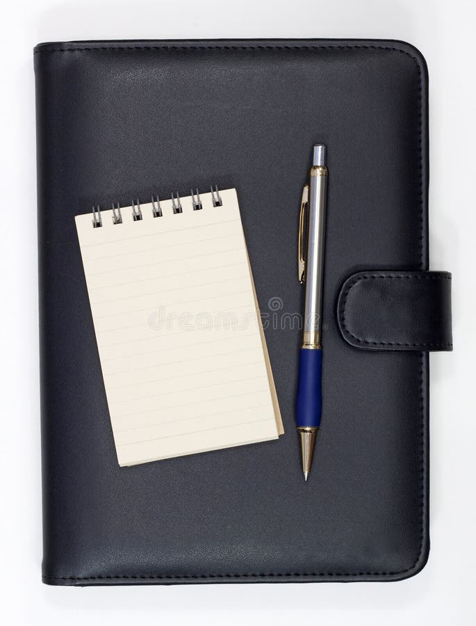 Black Ink Pen on a Note Book. Pen on Sheet Paper Stock Image - Image of ...