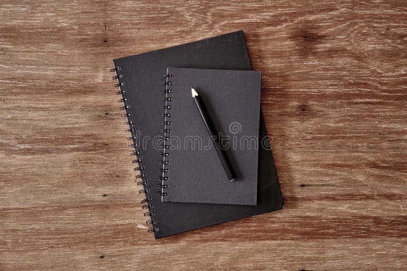 Black Note Book stock photo. Image of empty, book, message - 198464978
